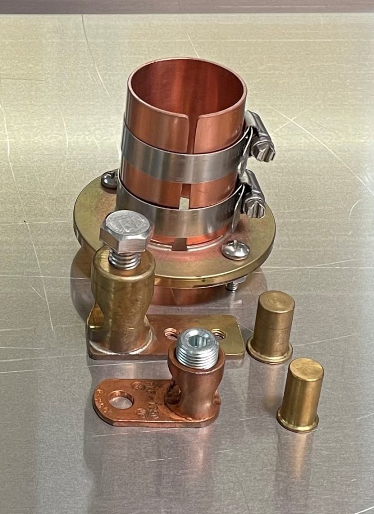 Cable Termination Clamp to connect foam transmission line to RF network